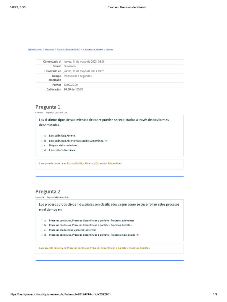 Examen - Procesos Productivos | PDF