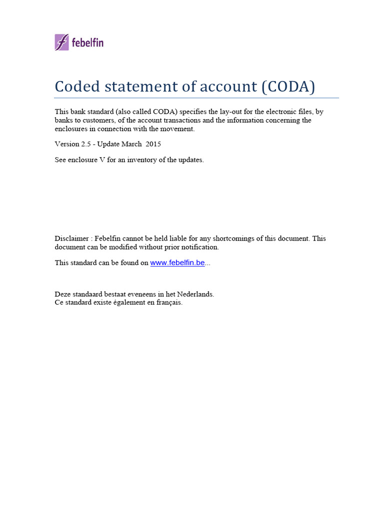 format_description_CODA | PDF | Cheque | Credit Card