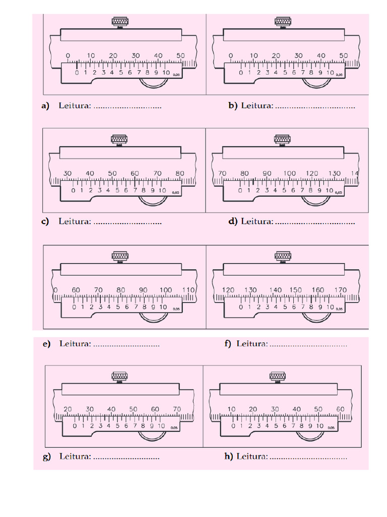 Atividades de Paquímetro | PDF