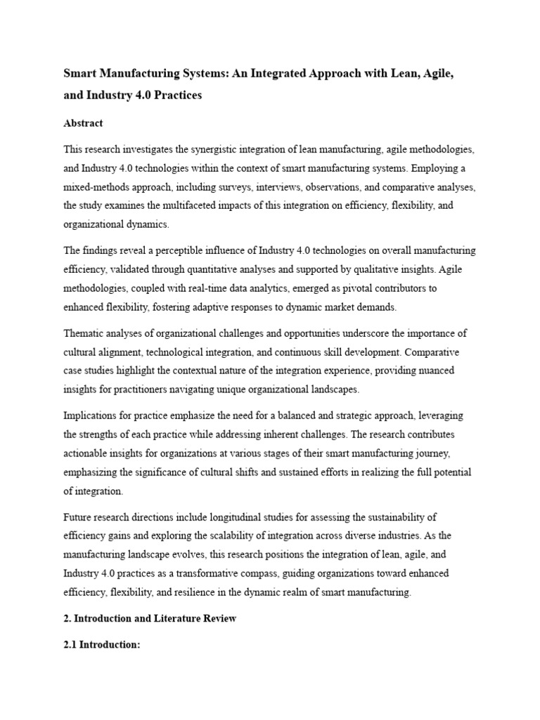 Smart Manufacturing Systems Project | PDF | Survey Methodology | Agile Software Development