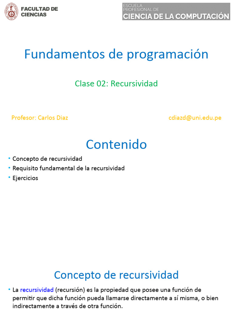 Fundamentos de Recursividad en Programación | PDF | Recursividad ...