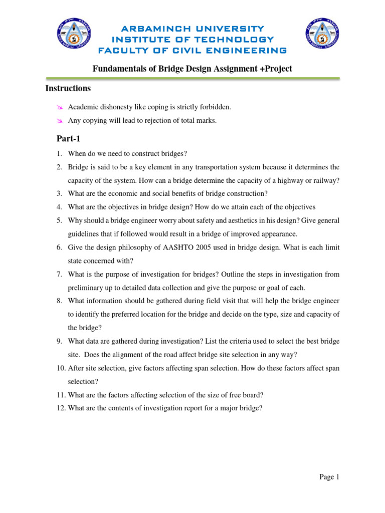 Assignment +project | PDF | Bridge | Reinforced Concrete