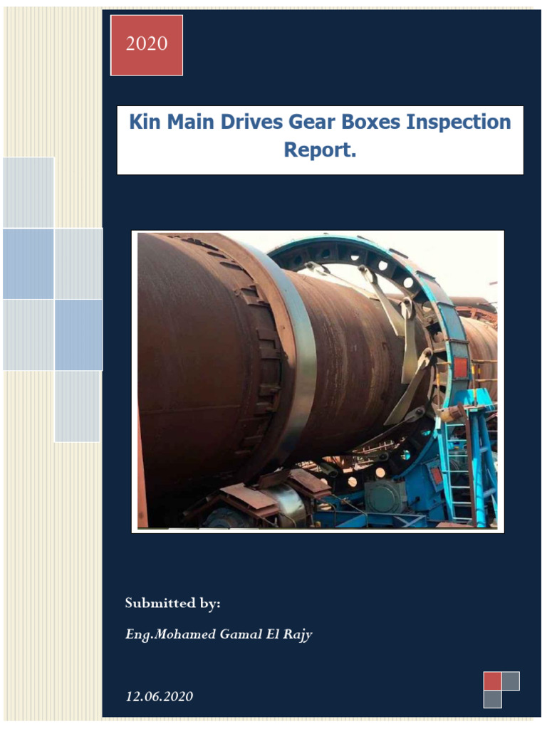 Kiln Main Drive Gearbox Inspection Report | PDF | Bearing (Mechanical ...