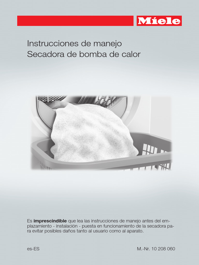 Instrucciones de Manejo Secadora de Bomba de Calor | PDF