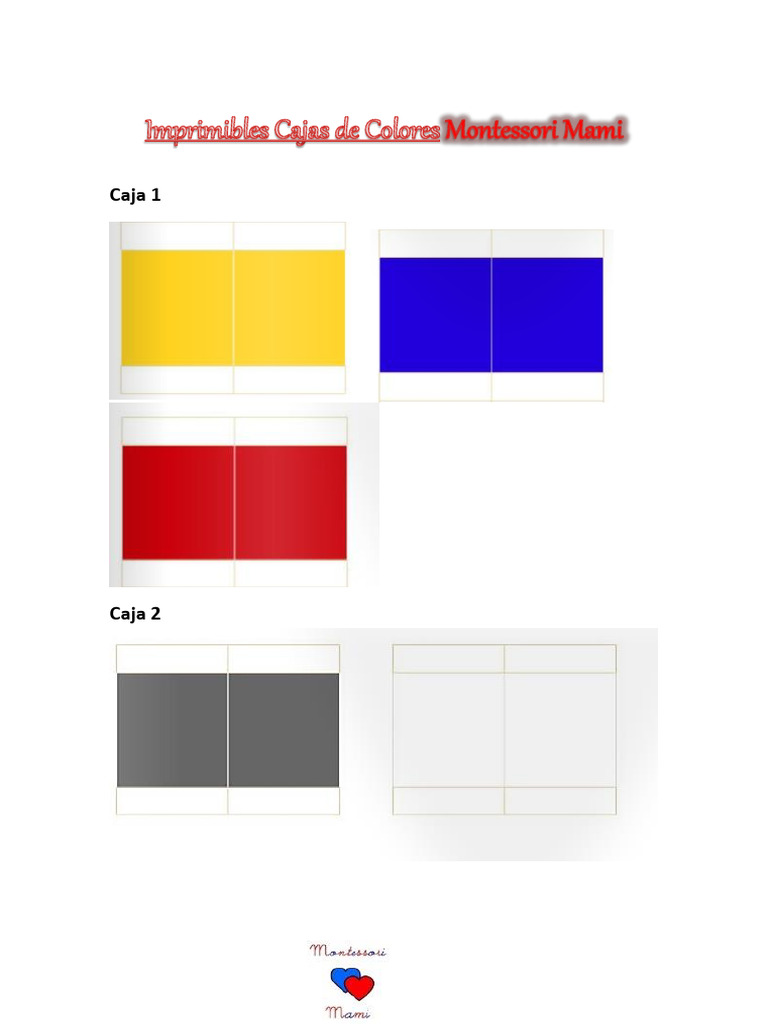 imprimibles caja de colores montessori | PDF