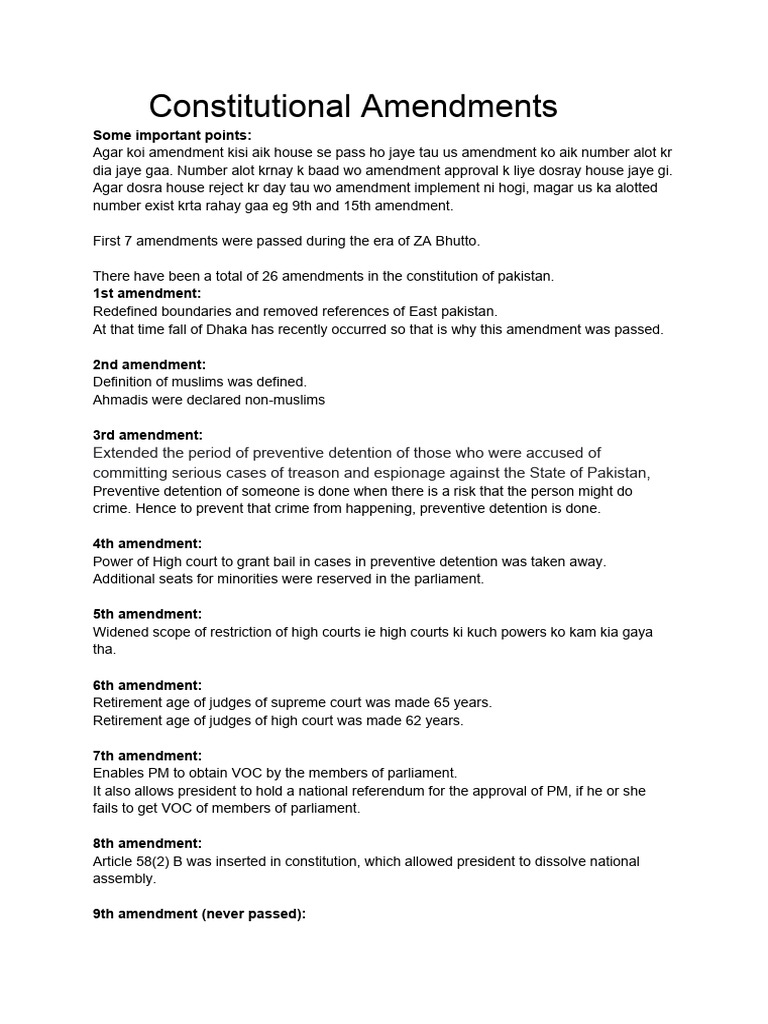 Constitutional Amendments | PDF | Government | Legal Documents