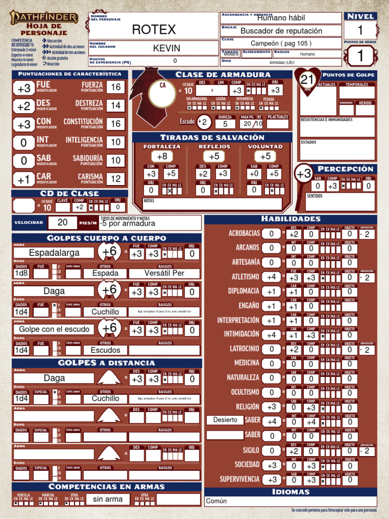 Hoja Rotex Cambiada | PDF