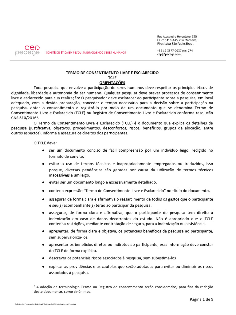 6 - Modelo Termo de Consentimento Livre e Esclarecido-Tcle-Presencial ...