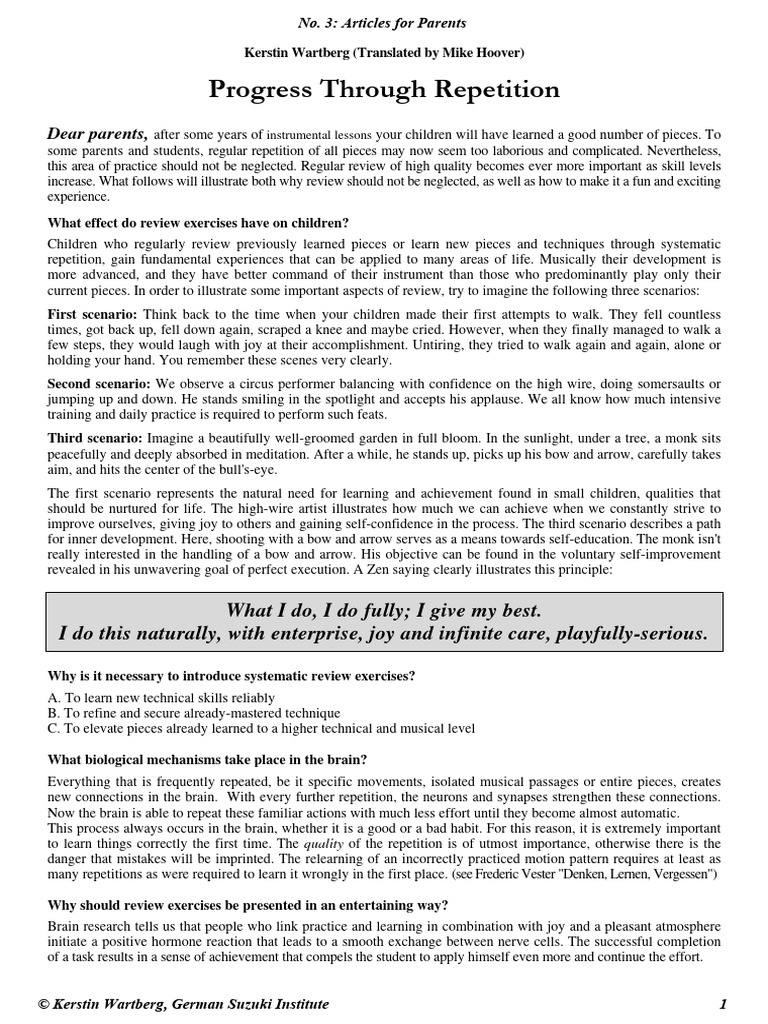 3 Progress Through Repetition | PDF