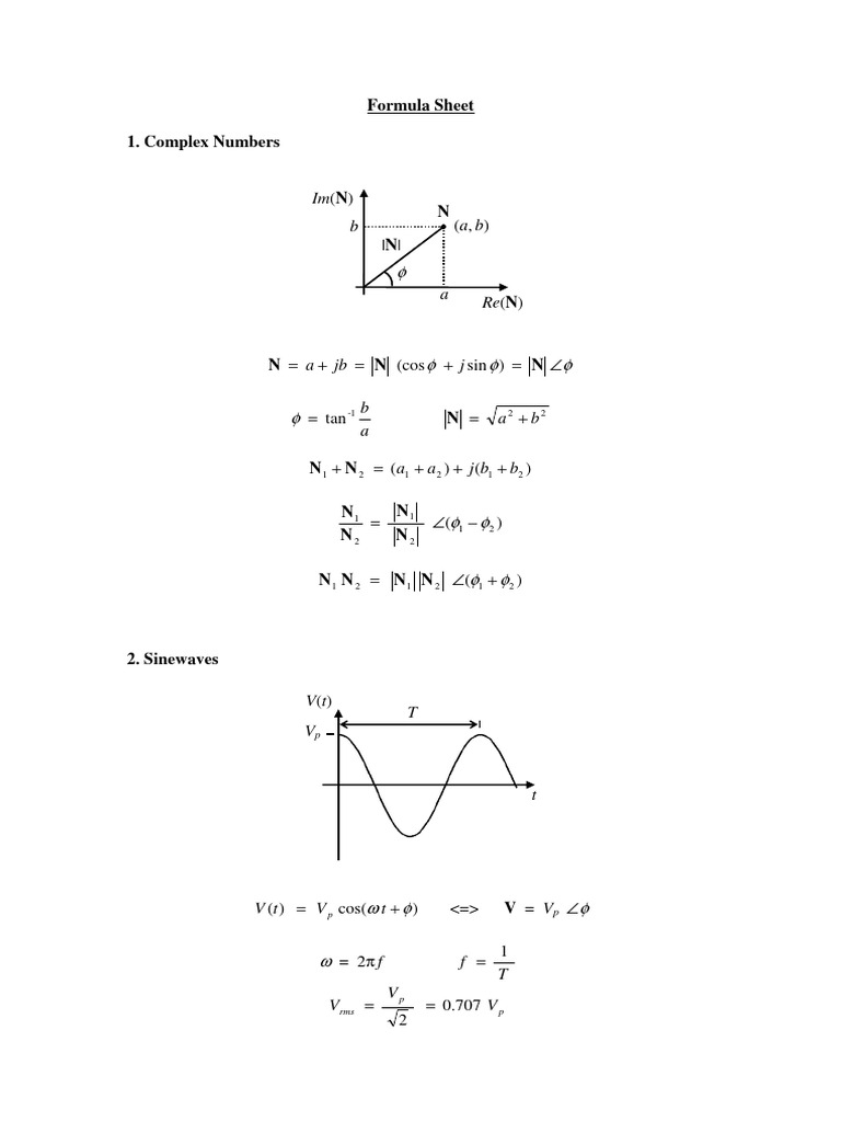 Formula Sheet | PDF | Computer Engineering | Electromagnetism