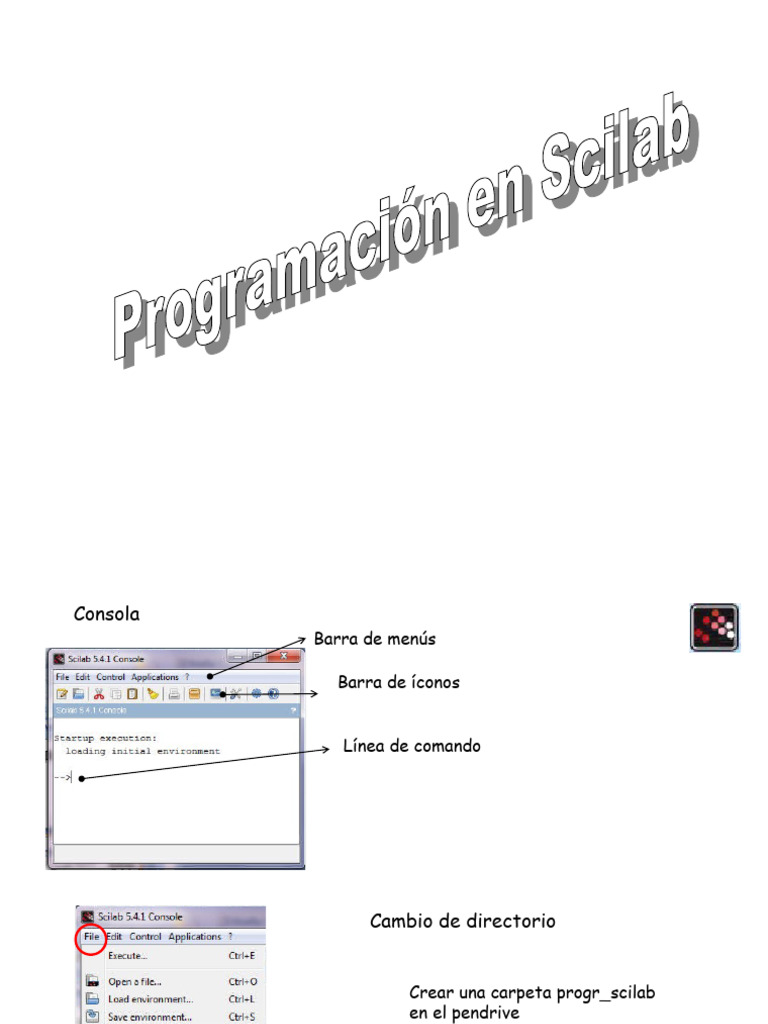 Programación Scilab - Estructuras de Control | PDF | Flujo de control | Matriz (Matemáticas)