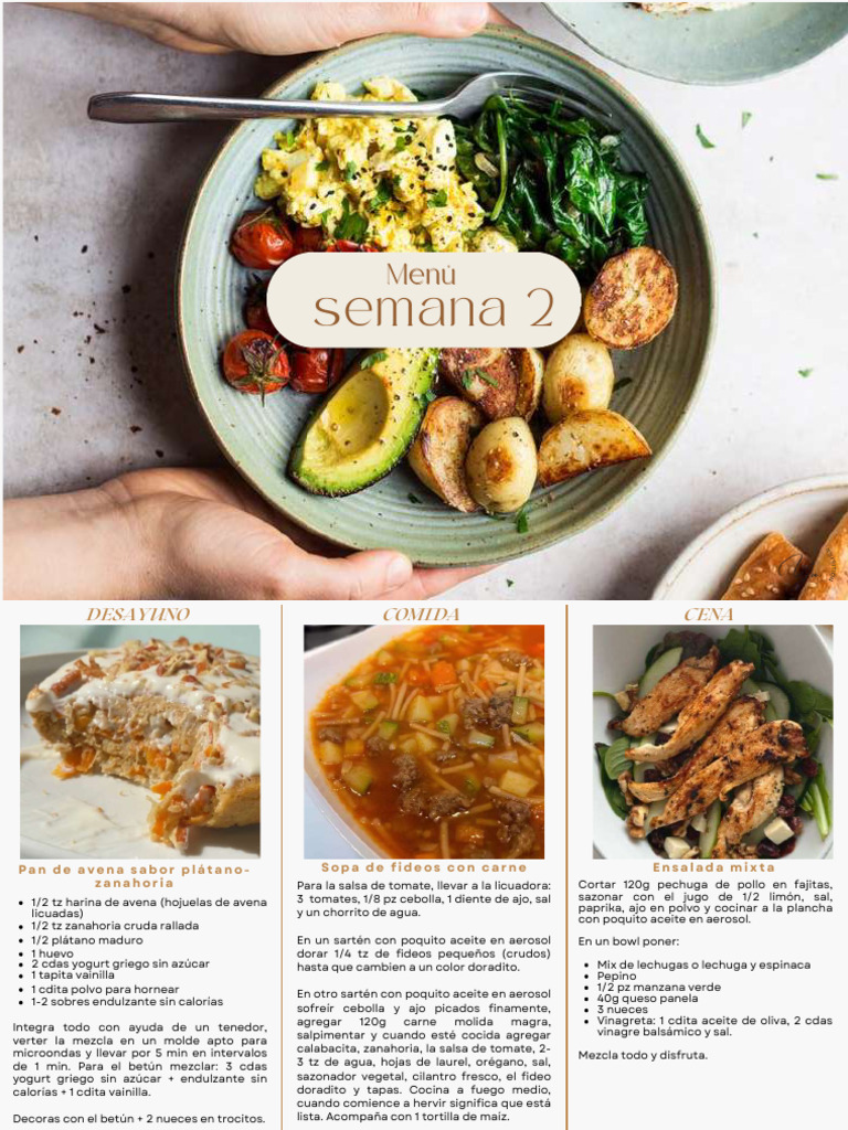 Menus Perdida de Peso | PDF | ensalada | Cilantro