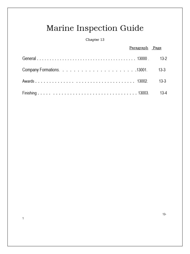 Marine Inspection Guide | PDF | Company (Military Unit) | Military