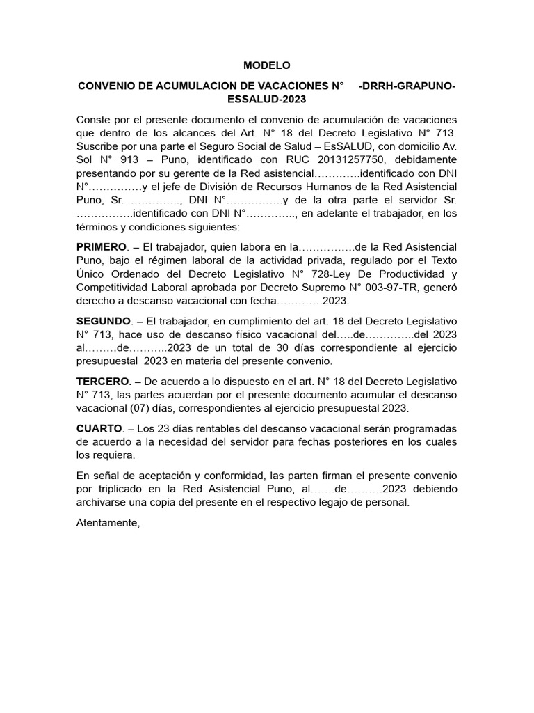 MODELO DE CONVENIO | PDF