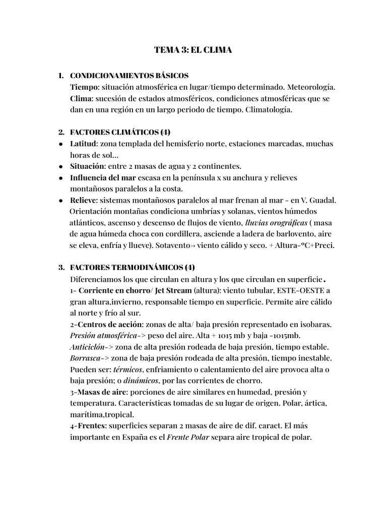 TEMA 3: EL CLIMA | PDF | Clima | Herida