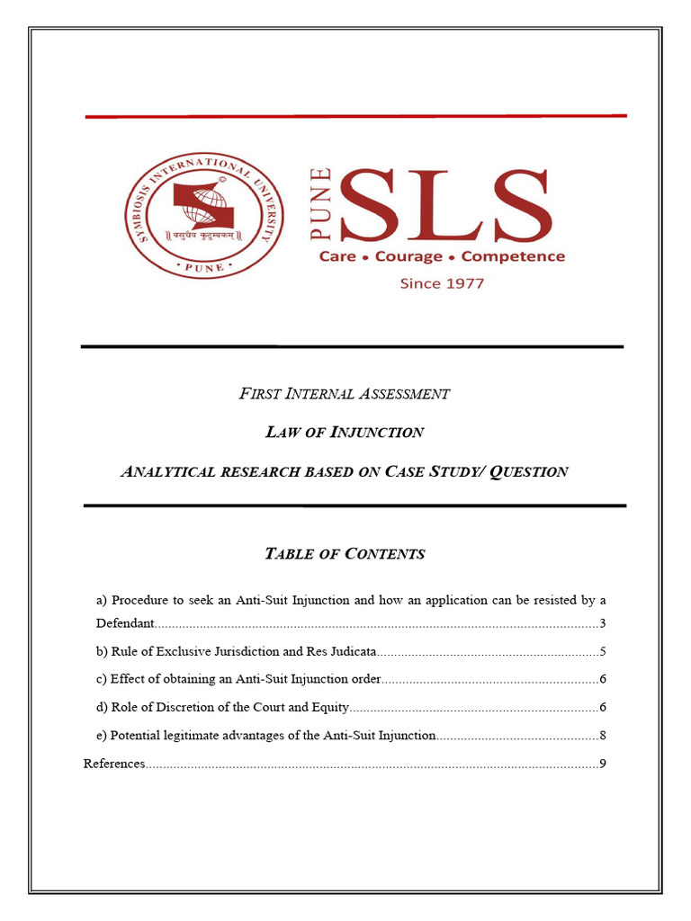 Injunction Case Analysis | Download Free PDF | Jurisdiction | Injunction