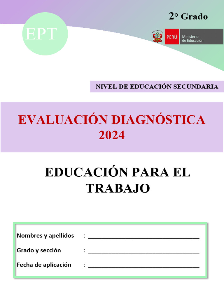 Evaluación Diagnóstica 2° Grado 2024 | PDF