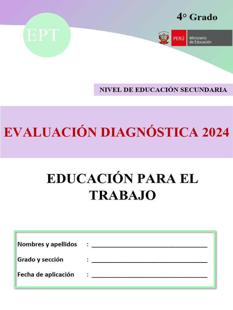 EVALUACIÓN DIAGNÓSTICA 4° GRADO 2024 | PDF | Evaluación | Iniciativa ...