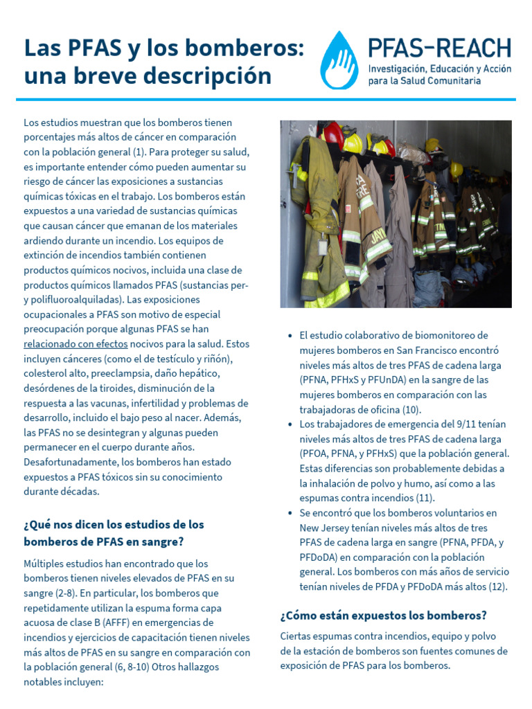 PFAS Exchange Firefighter Exposures - Spanish 1 | PDF | Agua