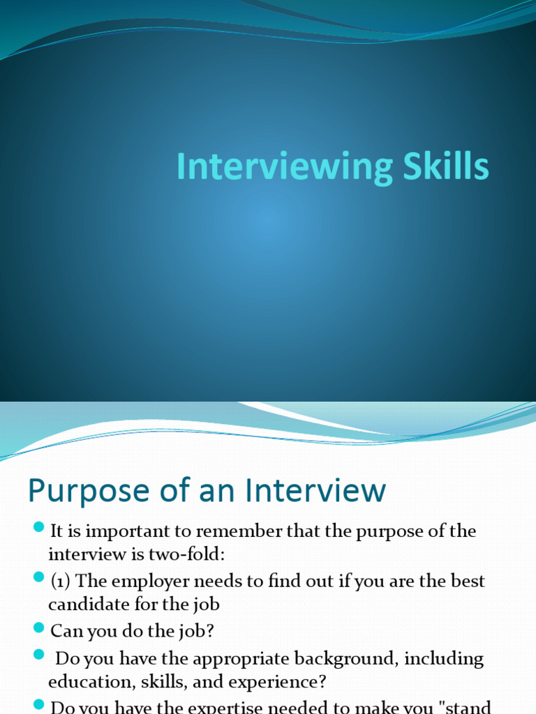 Interviewing Skills | PDF | Job Interview | Psychology