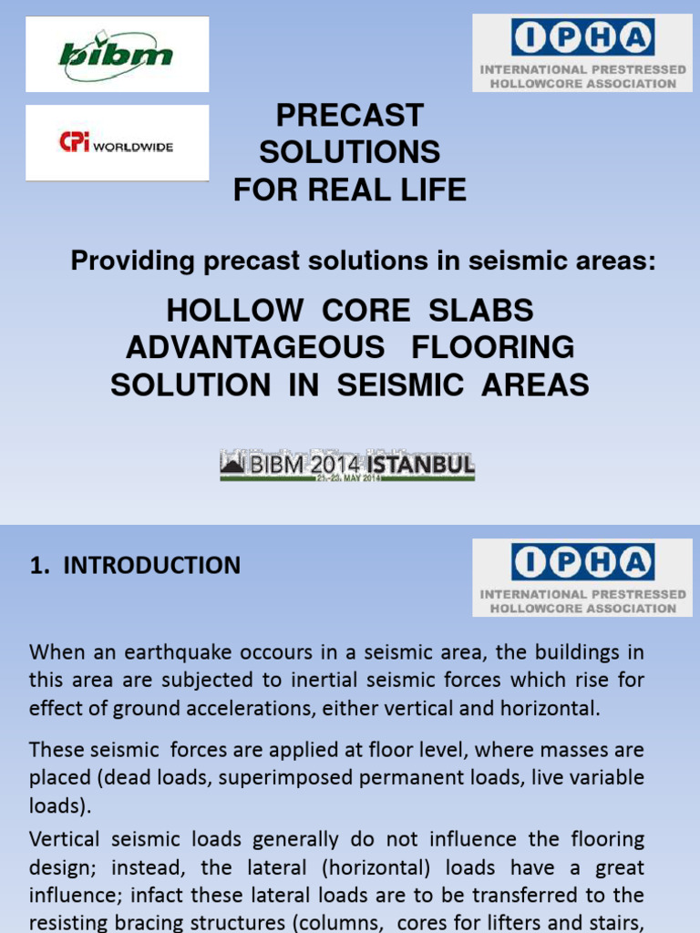 Hollow Core Slabs for Seismic Flooring | PDF | Beam (Structure ...