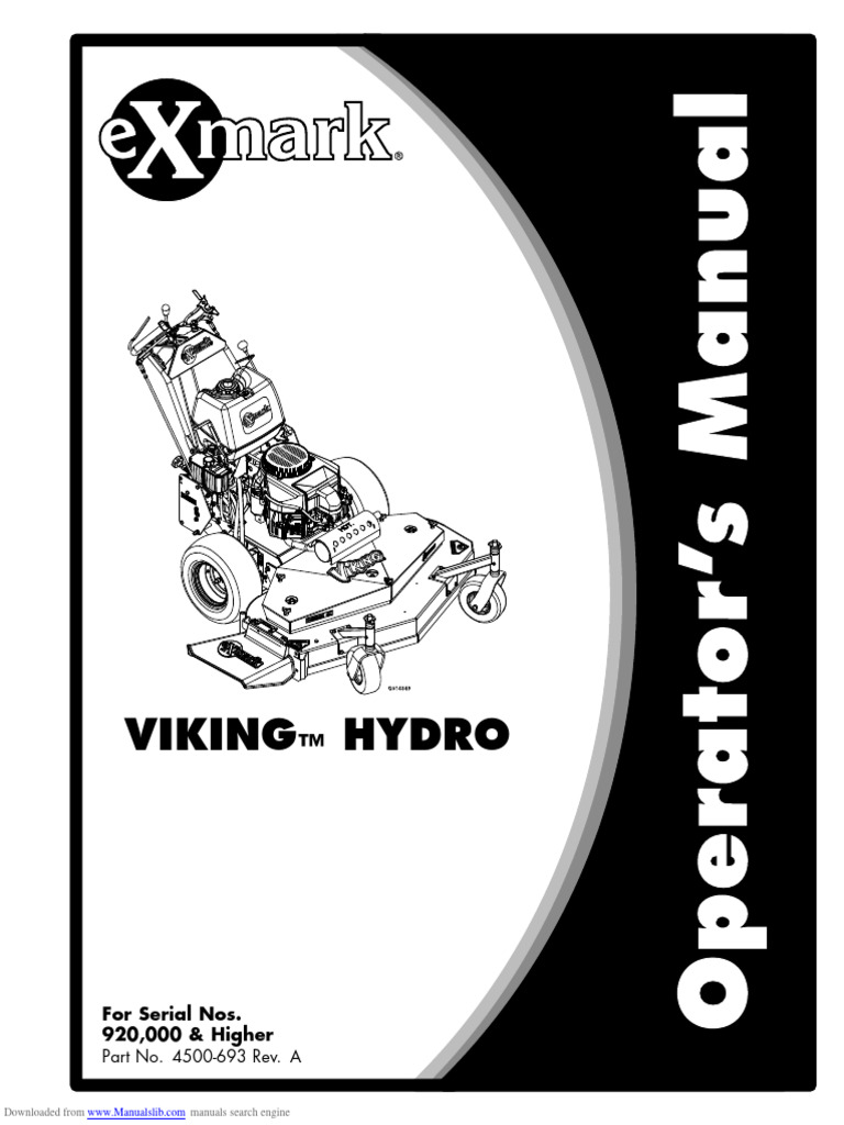 Exmark Viking Hydro Operators Manual | PDF | Safety | Gasoline