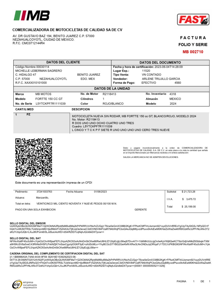 MB MOTOS ITZEL 2024 | PDF | Vehículo de motor | Vehículos terrestres