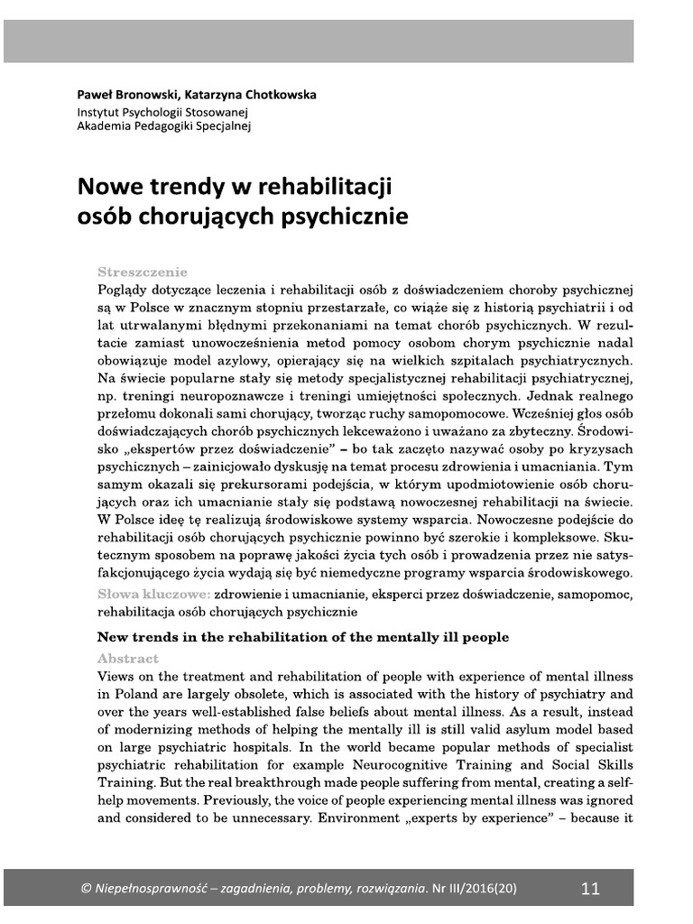 Nowetrendy Psychiatria | PDF