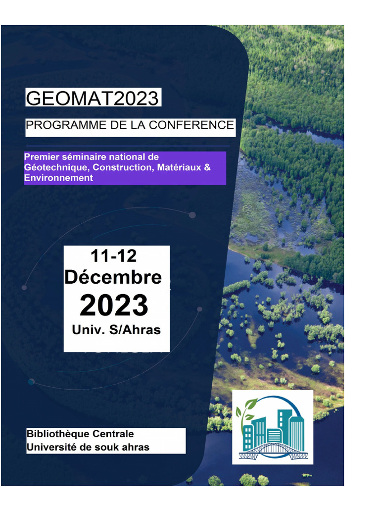 Conférence GEOMAT23 : Thèmes et Intervenants | PDF | Béton | Ingénierie ...