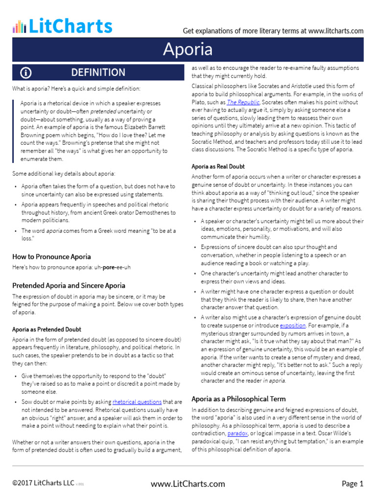 Aporia Litchart Pdf Socrates Argument