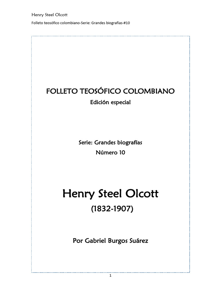 Henry Steel Olcott | PDF | Helena Blavatsky