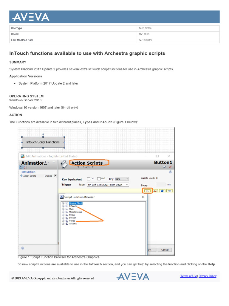 TN10253 InTouch Functions Available To Use With Archestra Graphic ...