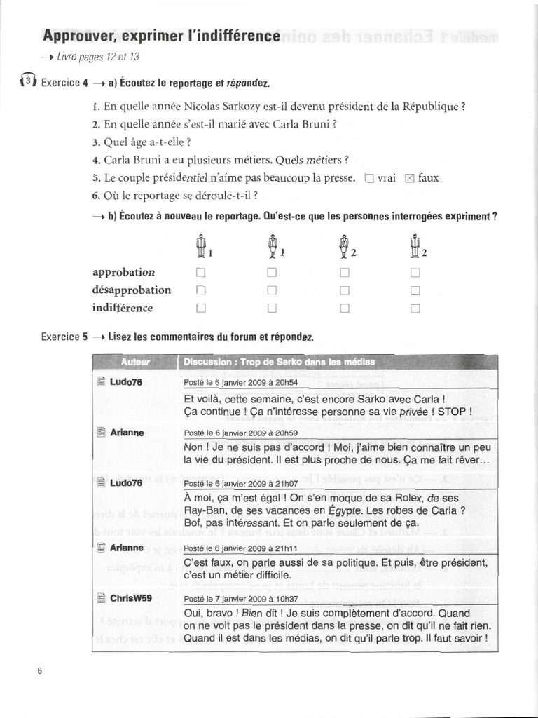 Approuver - Exprimer L'indifférence | PDF