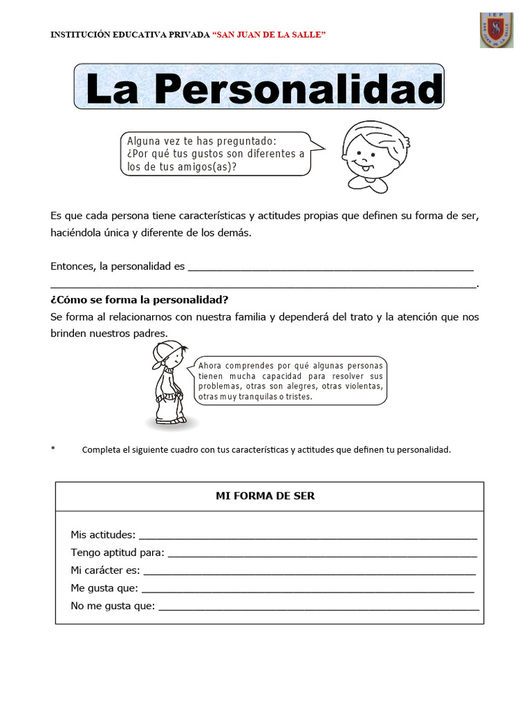Como-Se-Forma-La-Personalidad - 3 y 4 To | PDF