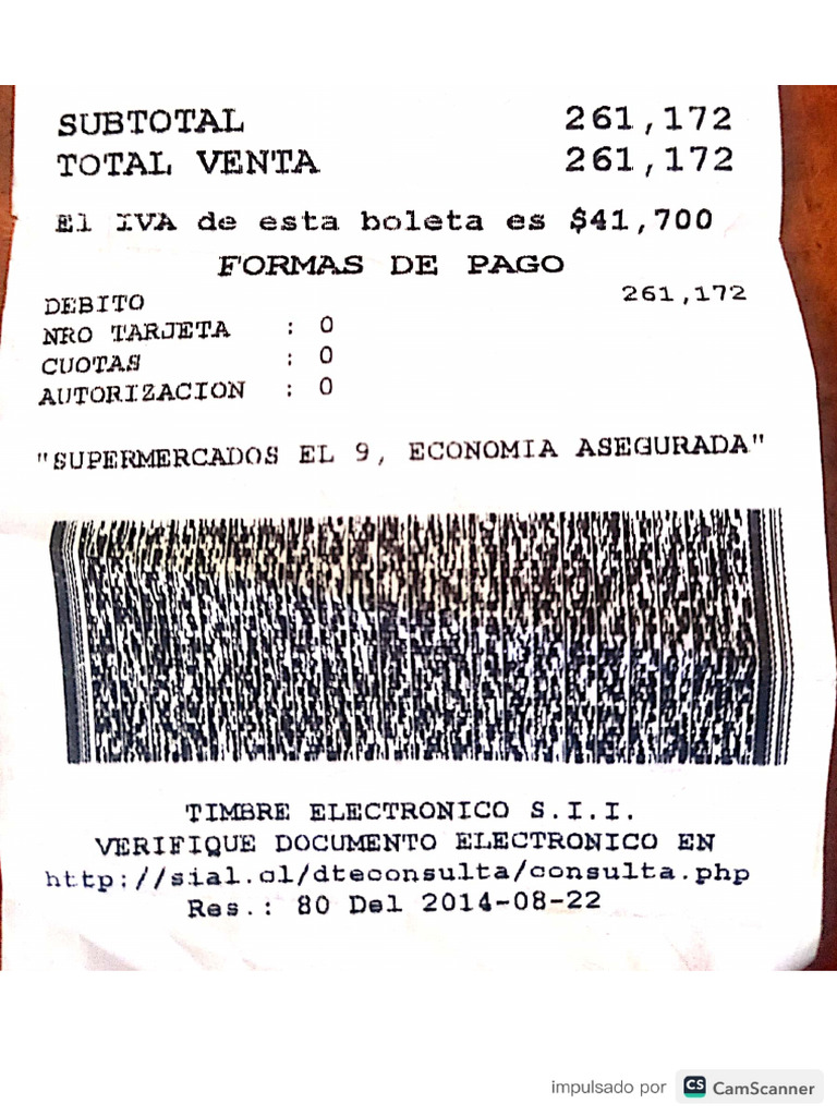 Boleta Supermercado 9 | PDF