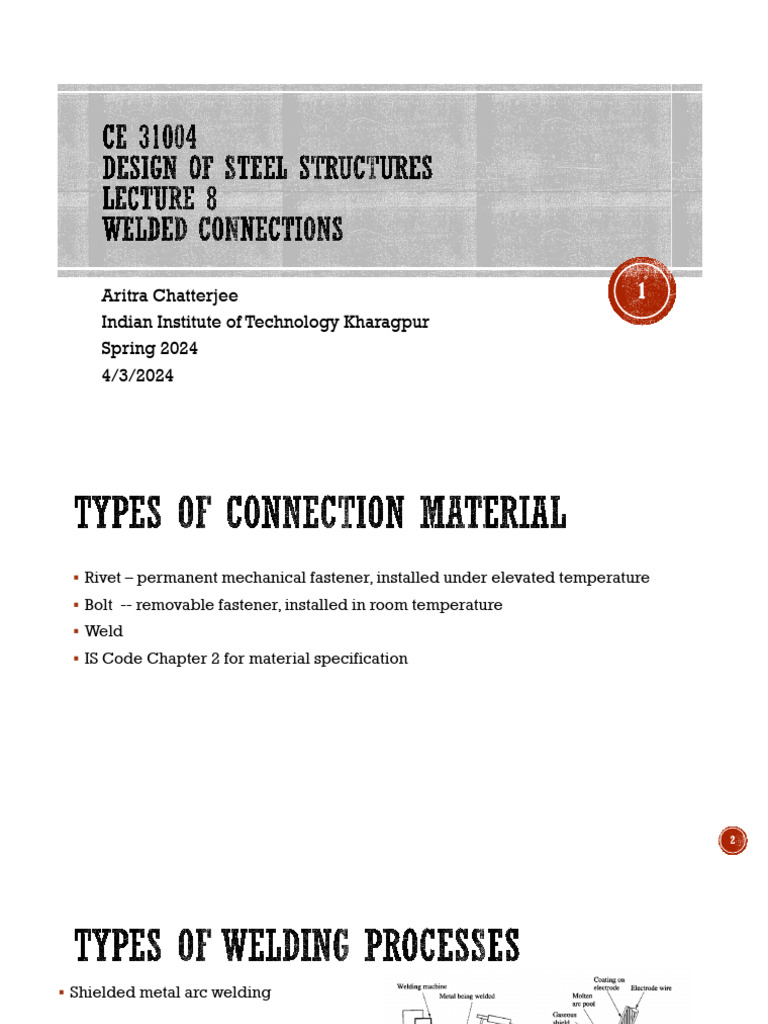 Lecture 8 Welded Connections 240303 | PDF | Welding | Construction