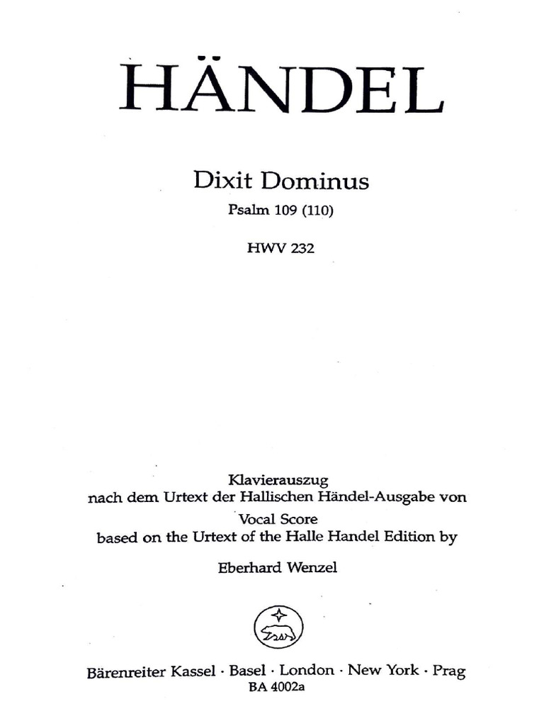 Dixit Dominus - Händel - SATB + Piano | PDF