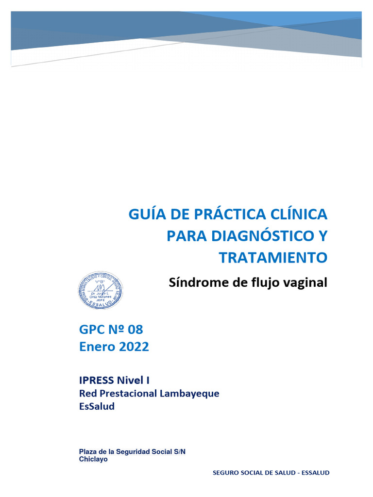 GPC N° 08 - SINDROME DE FLUJO VAGINAL - feb 2022 | PDF | Candidiasis ...