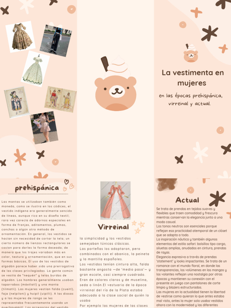 La Vestimenta en Mujeres Indigenas Triptico | PDF | Ropa | Moda