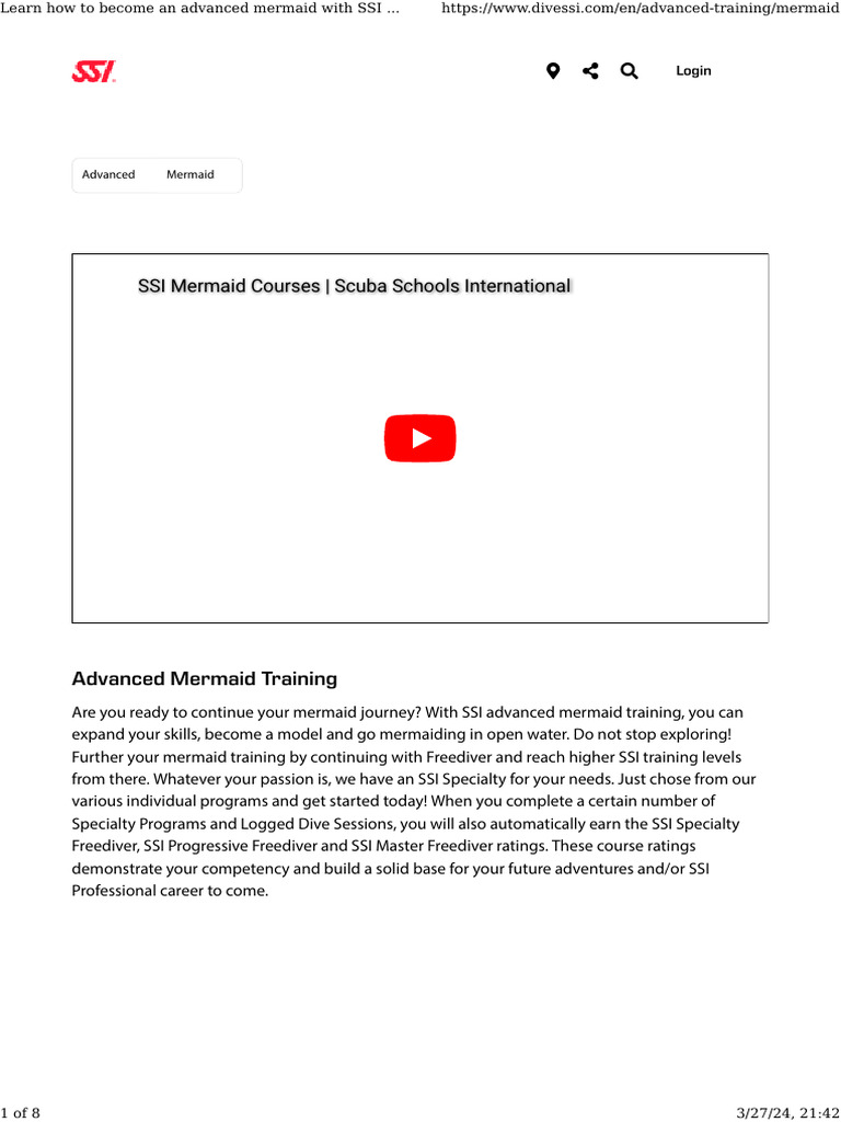 Learn how to become an advanced mermaid with SSI – Start today! | PDF | Scuba Diving ...