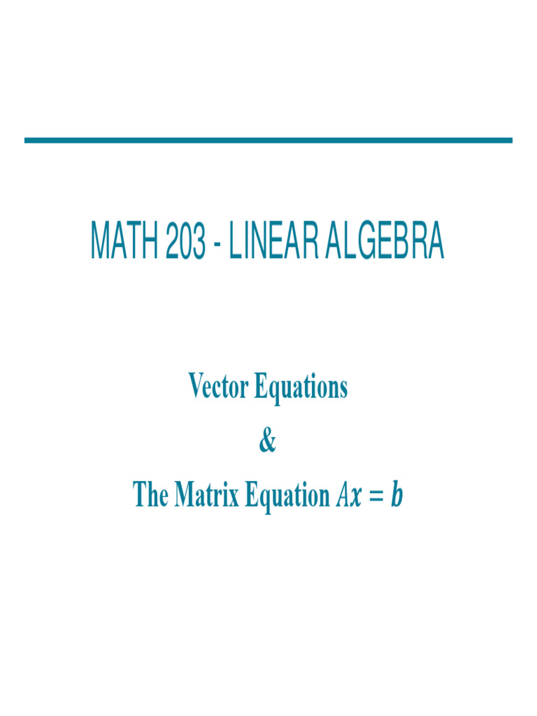 MAT 203 - Lecture 2 Slides | PDF | Vector Space | Linear Map