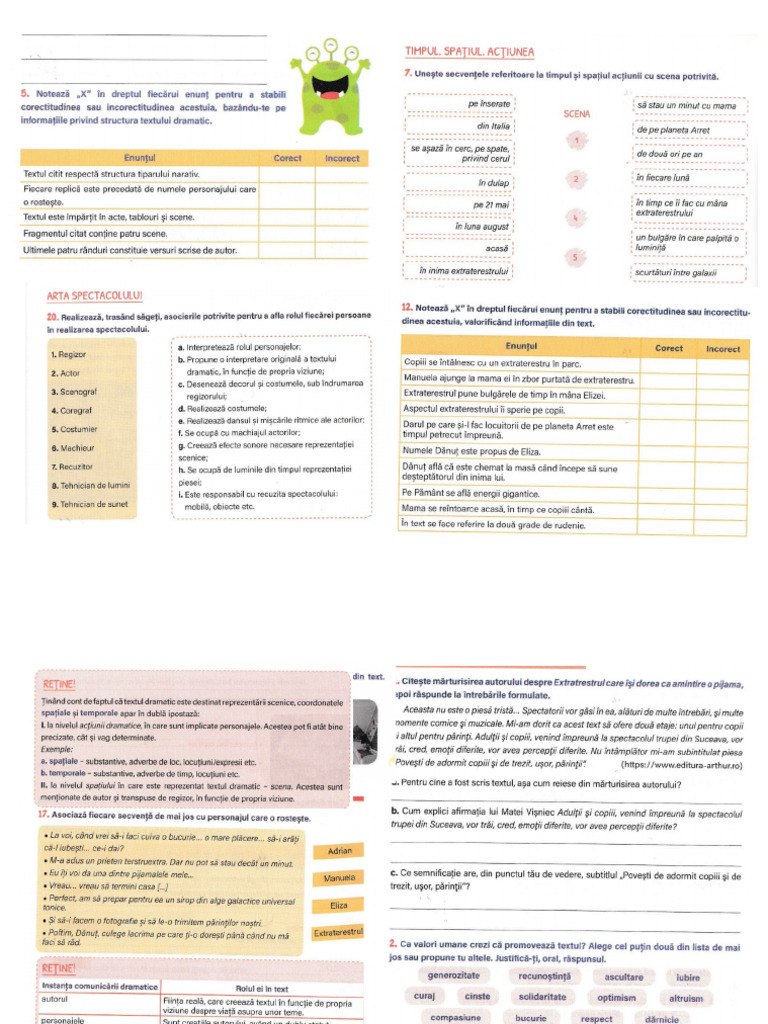 Textul Dramatic Exercitii Extraterestrul | PDF