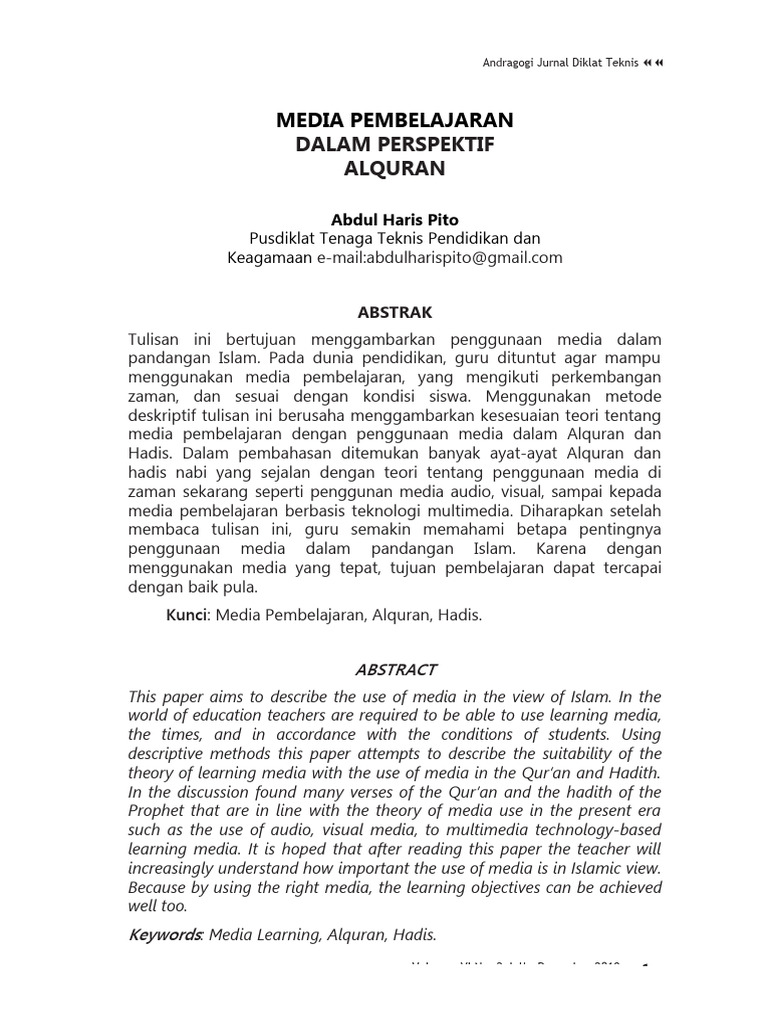 Media Pemb. Dalam Perspektif Al-Qur'an | PDF | Karier & Perkembangan | Ilmu Sosial