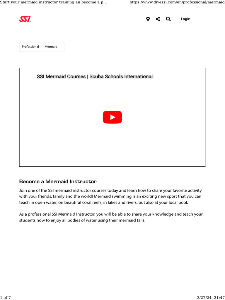 Start Your Mermaid Instructor Training An Become A Professional! | PDF ...