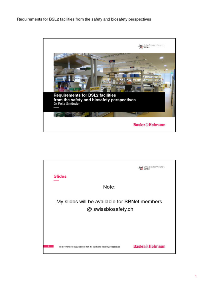 Requirements For BSL2 Facilities | PDF | Laboratories | Safety