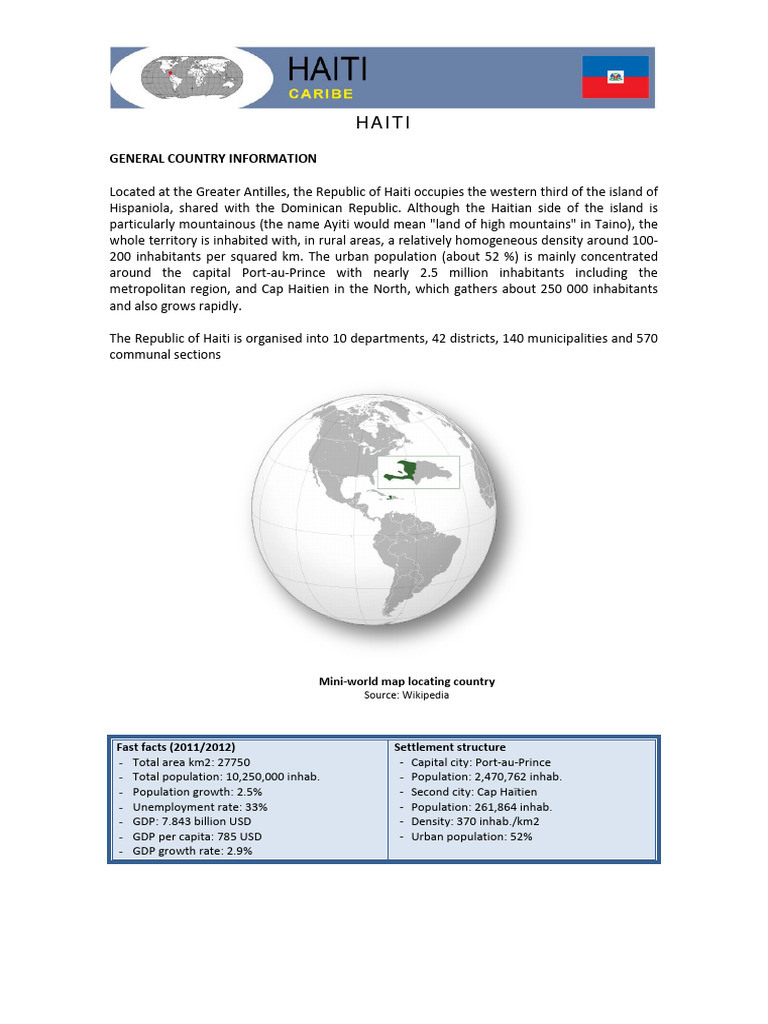 Haiti: Geography, Demographics, and Planning | PDF | Sustainability | Haiti