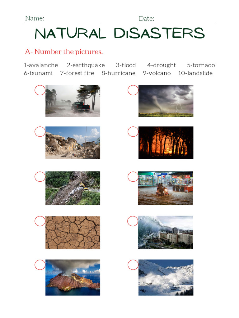 Natural Disasters ESL Worksheet | PDF