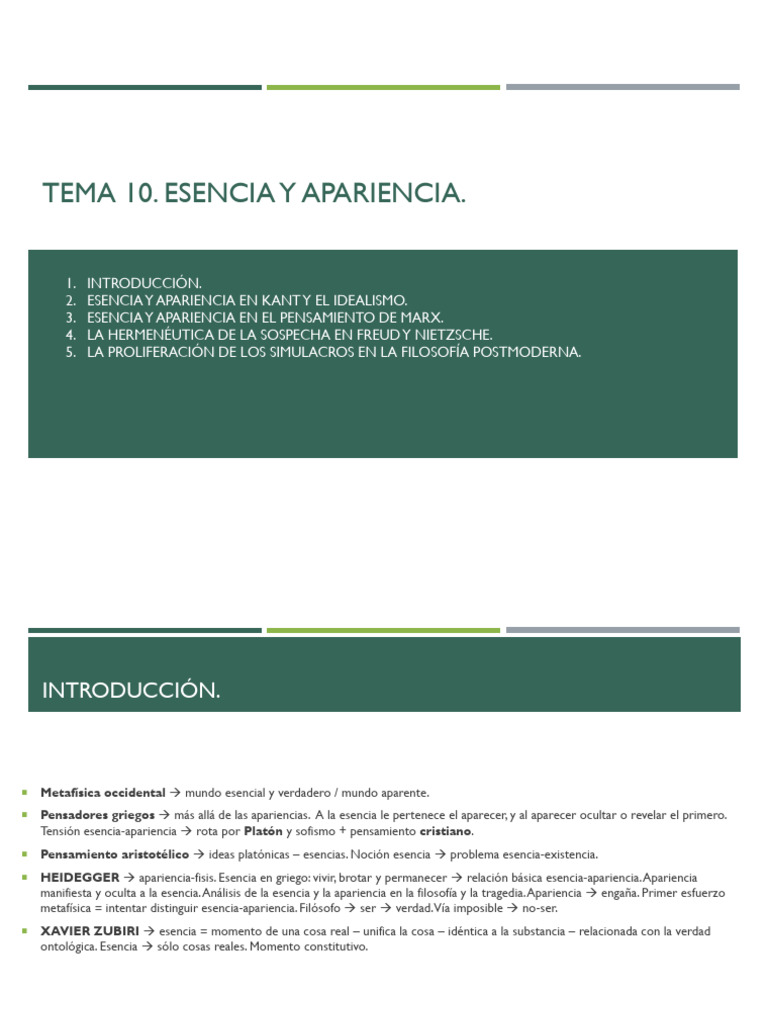 Esencia y Apariencia | PDF | Esencia | Metafísica