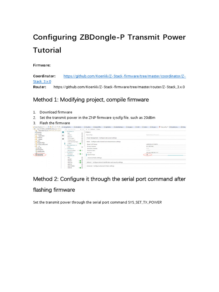 Configuring-ZBDongle-P-Transmit-Power-Tutorial | PDF