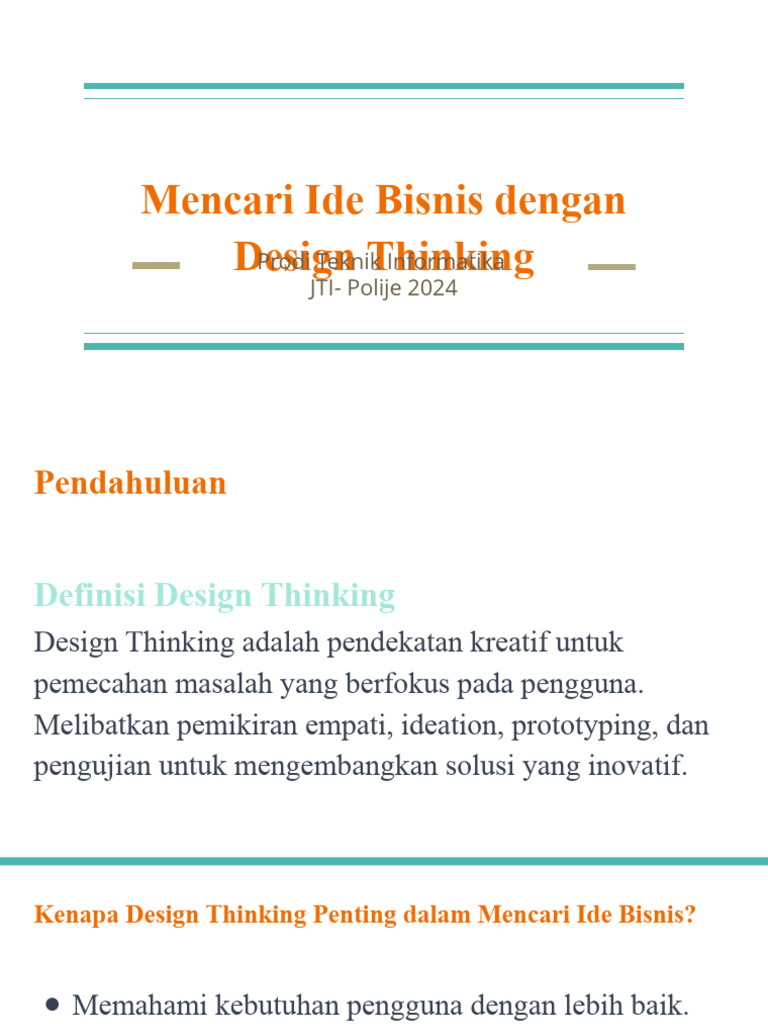 Ide Bisnis Dengan Design Thinking | PDF